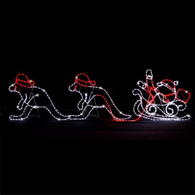 Buy 2.7m Sleigh with 2 Kangaroos LED Rope Light | Grays Australia