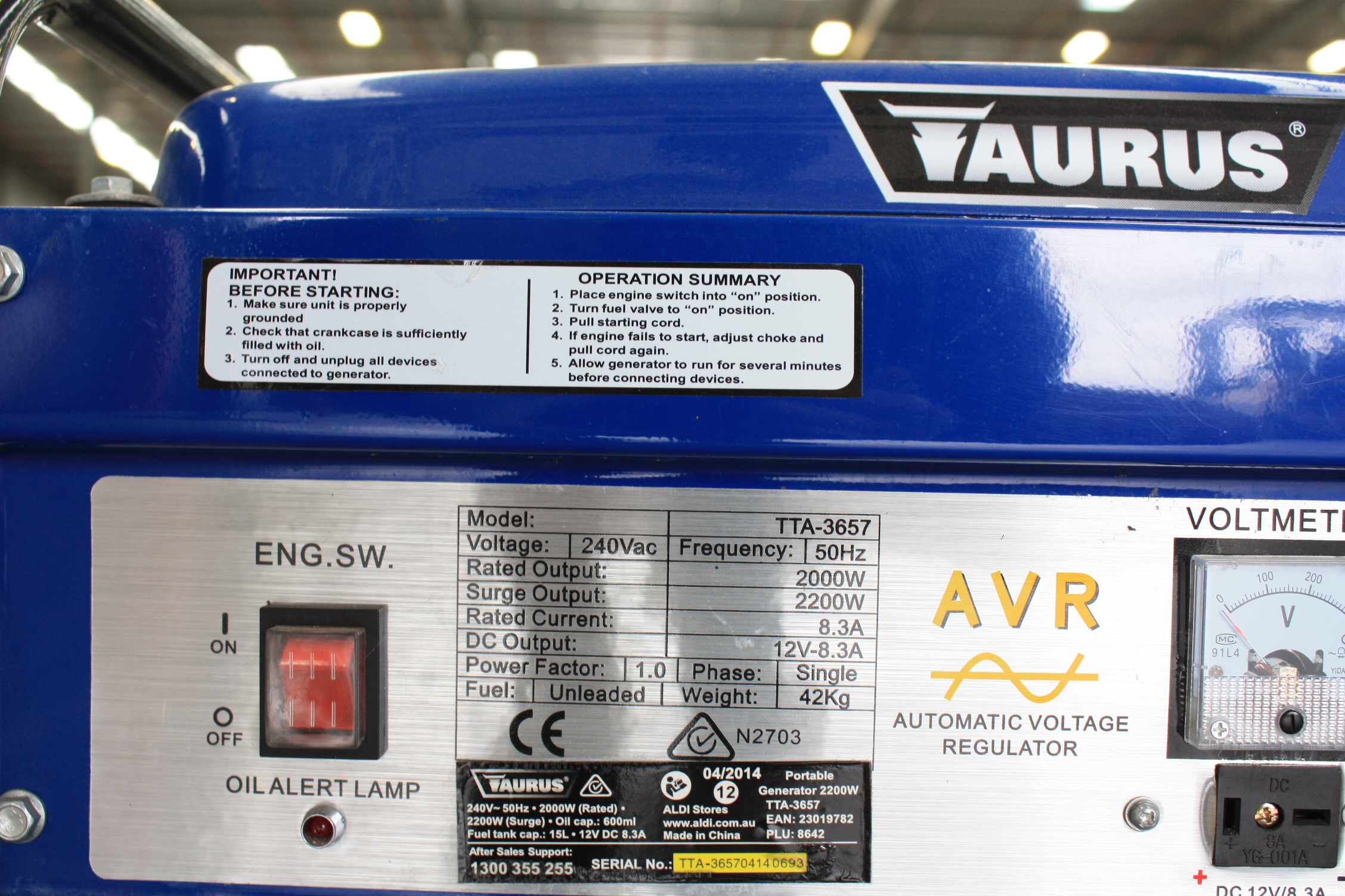 Taurus 2200w Portable Petrol Generator Auction (0060-3013512) | Grays ...