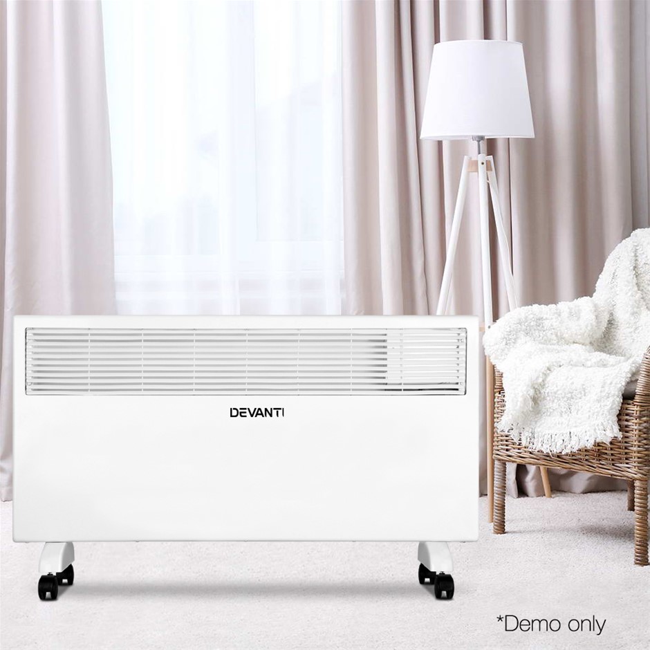Buy Devanti 2000W Portable Electric Panel Heater - White Metal | Grays ...