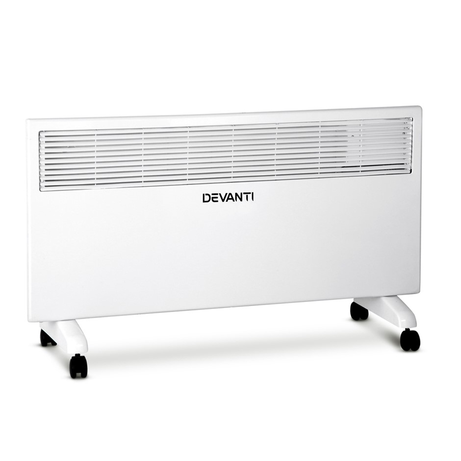 Buy Devanti 2000W Portable Electric Panel Heater - White Metal | Grays ...