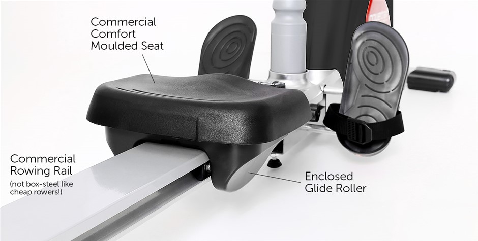 Buy Powertrain Magnetic Flywheel Rowing Machine - Black | Grays Australia