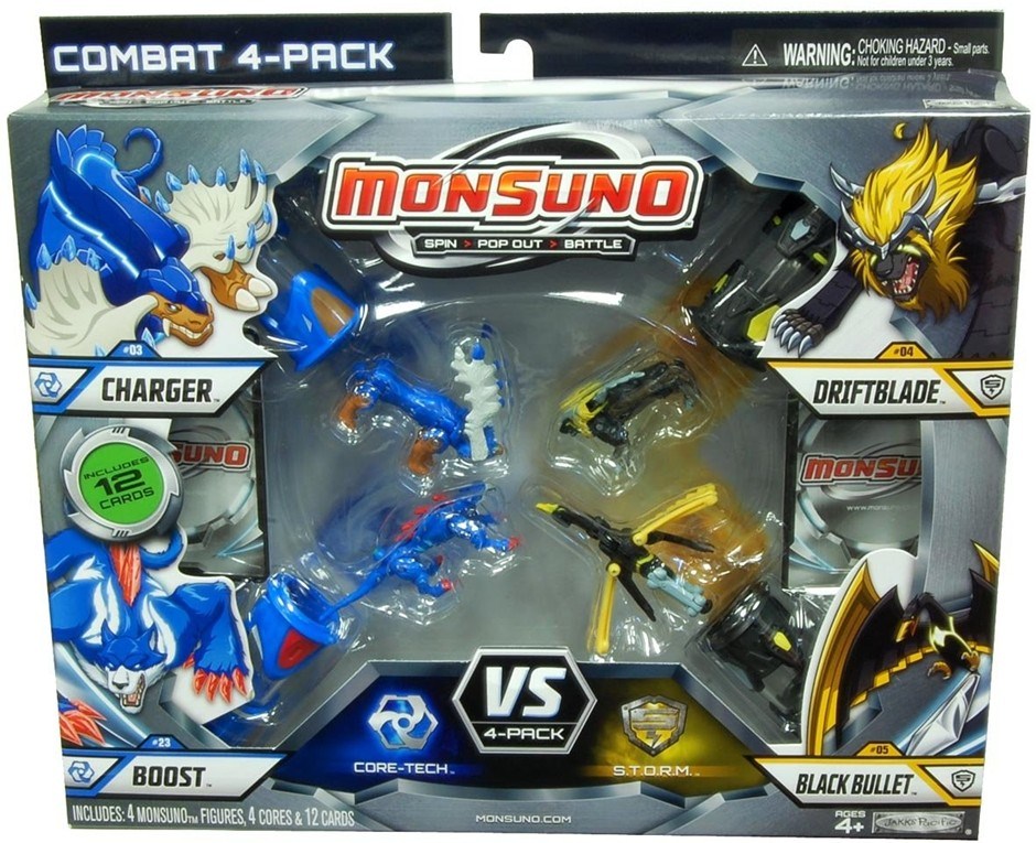 Buy Monsuno Core Combat 4pk - Charger, Boost, Driftblade & Blackbullet ...