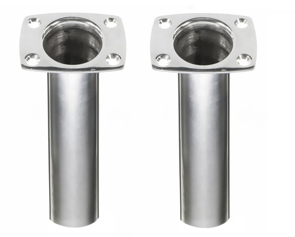 Buy 2 x Marine Grade Stainless Steel Straight Rod Holders Flush Mount ...