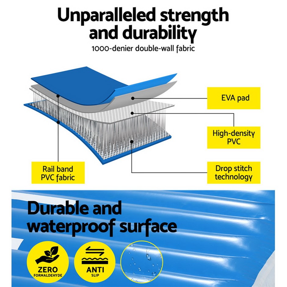 Buy Everfit 2MX2MX0.6M Airtrack Inflatable Air Track Ramp W/Pump ...