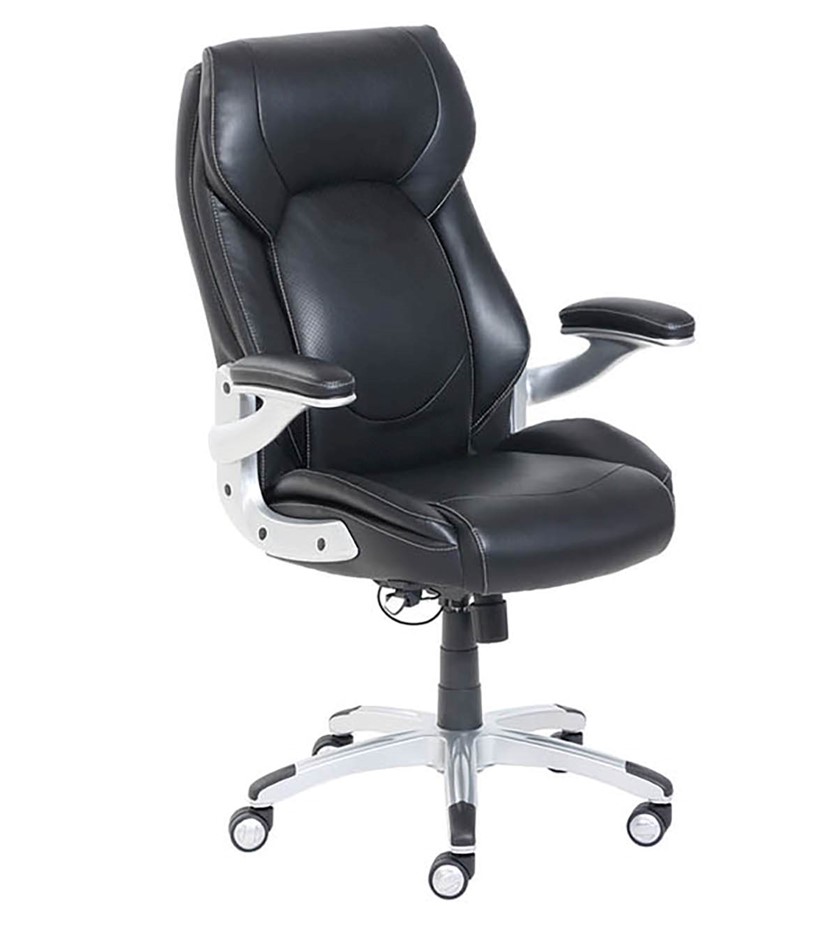 TRUE INNOVATIONS Mobile High Back Executive Chair, Bonded Leather ...