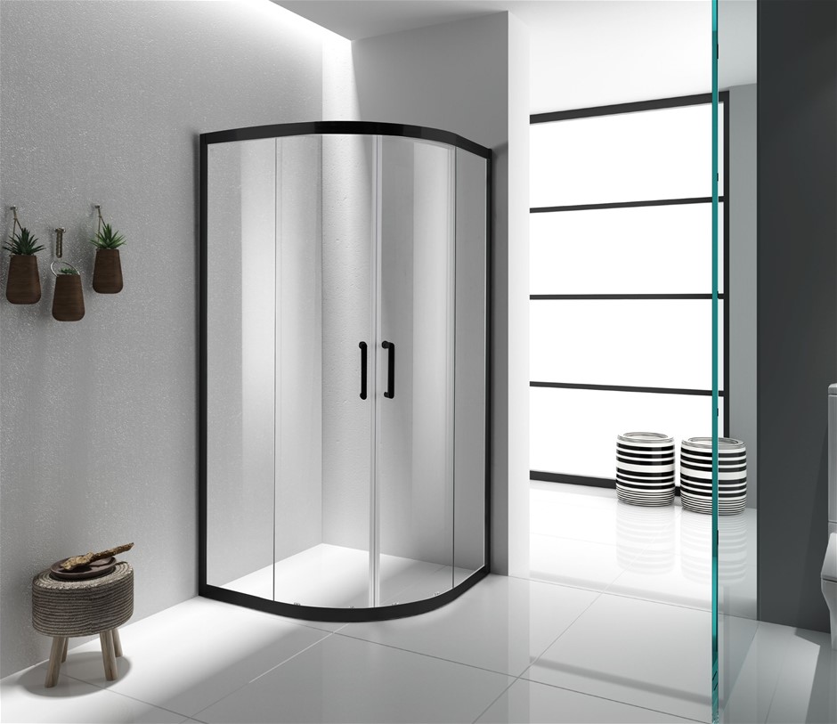 Buy 90 X 90cm Rounded Sliding 6mm Curved Shower Screen With Base In