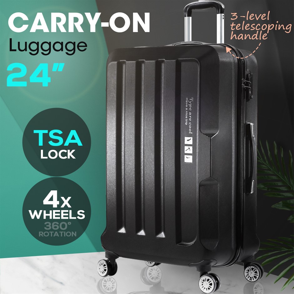 Buy 24" Check In Luggage Hard side Lightweight Travel Cabin Suitcase ...