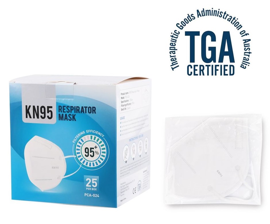 Buy (25 Pack) KN95 Earloop Respirator Face Mask – TGA Certified | Grays ...