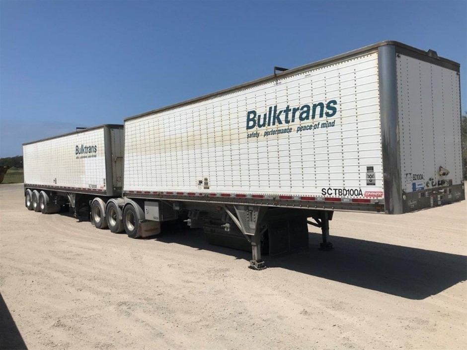 2013 Barker TriAxle Aluminium B-Double Bottom Dump Trailer set Auction ...