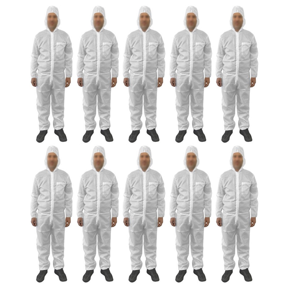 Buy 10pc Protective Dust/Paint Size S Polyester Overall/Coverall Suit ...