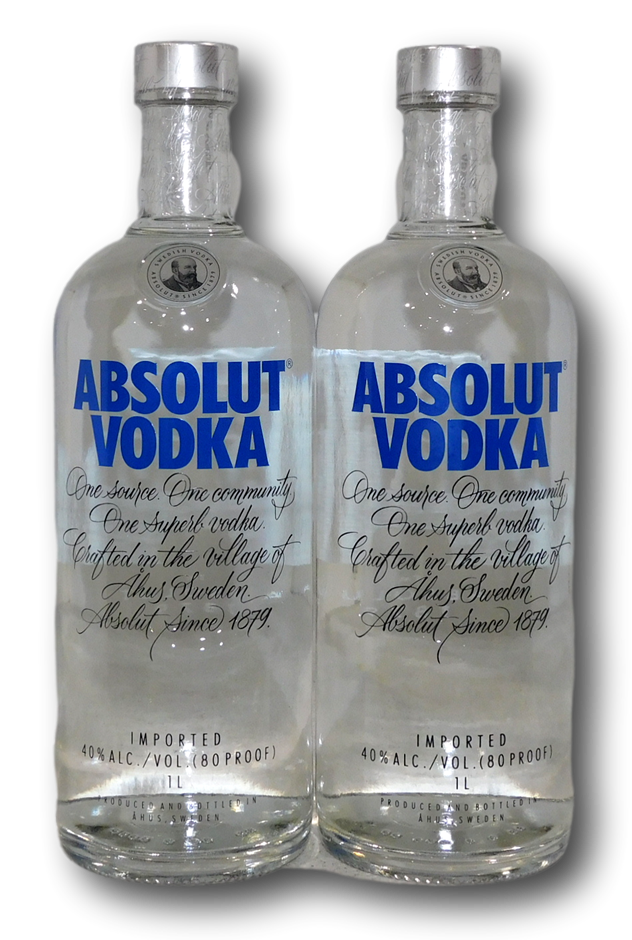 Absolut Vodka (2x 1L), Sweden. Screwcap. Auction (0001-2498159) | Grays ...