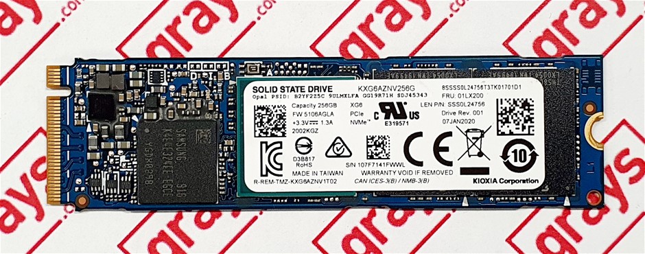 TOSHIBA KIOXIA 256GB M.2 NVMe PCIe Gen 3x4 Solid State Drive Auction ...