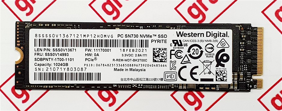 Western Digital SN730 1TB M.2 NVMe PCIe Gen 3x4 Solid State Drive ...