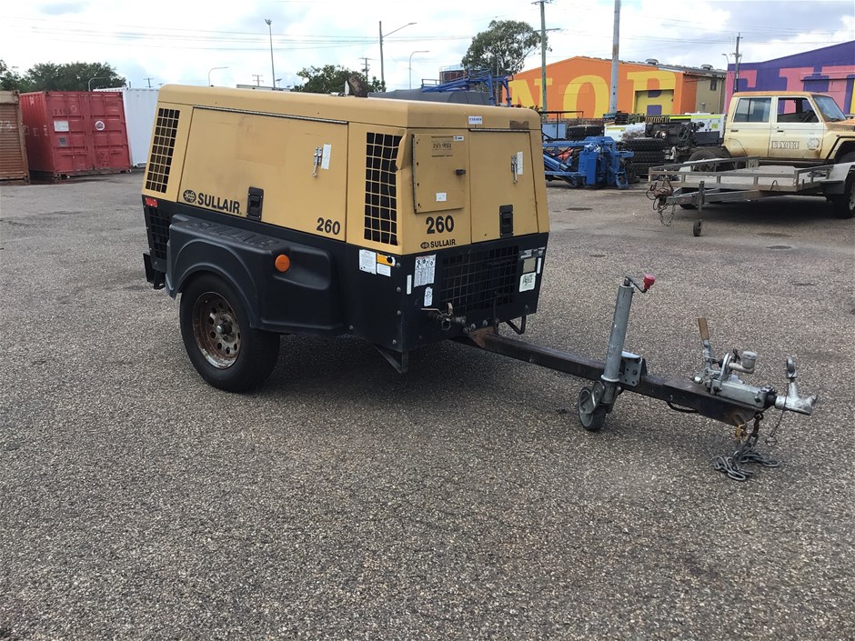 Sullair Portable Air 260 Trailer Mounted Compressor Auction (0011 ...