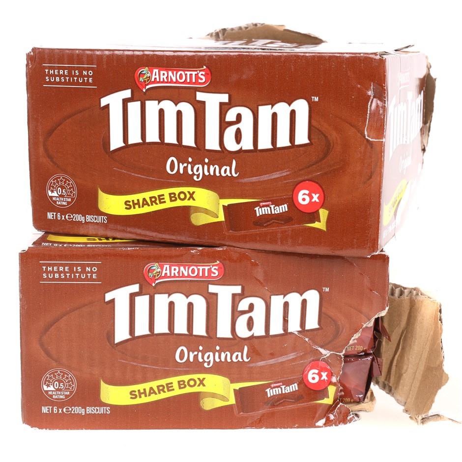 2 x ARNOTT' S Tim Tam Share Boxes. N.B Damage box. Auction ...