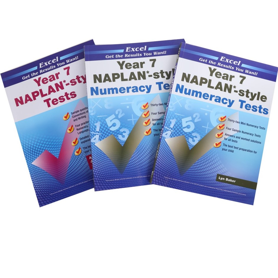 EXCEL 3pk Year 7 NAPLAN Workbooks: Numeracy, Literacy & Naplan Style ...
