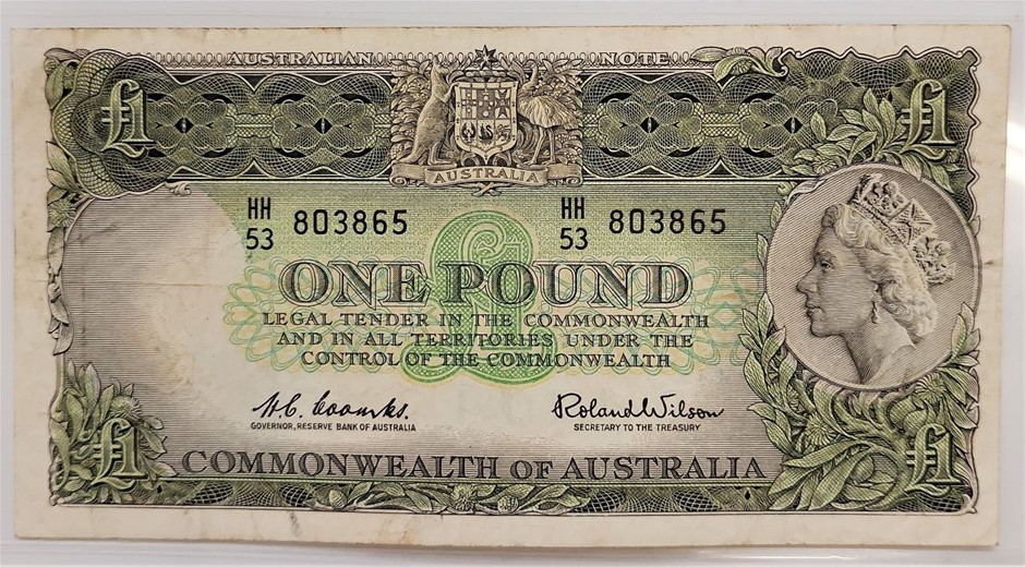 Commonwealth of Australia One Pound Coombs Wilson Banknote Auction ...