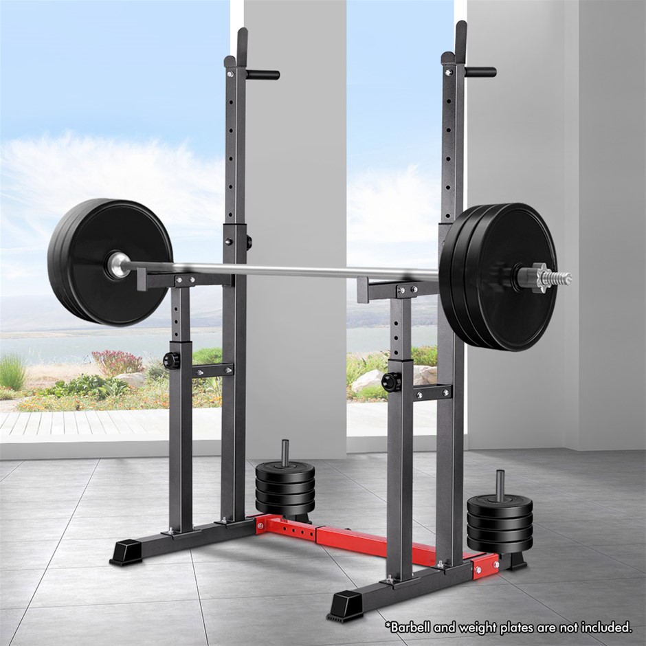Buy Squat Rack Adj Barbell Rack Bench Press Weight Lifting Gym BLACK ...