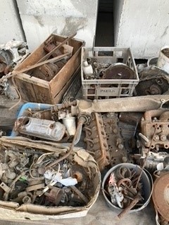 Assorted Morris Mini Parts - Engine & Steering Parts, Doors, Bonet ...