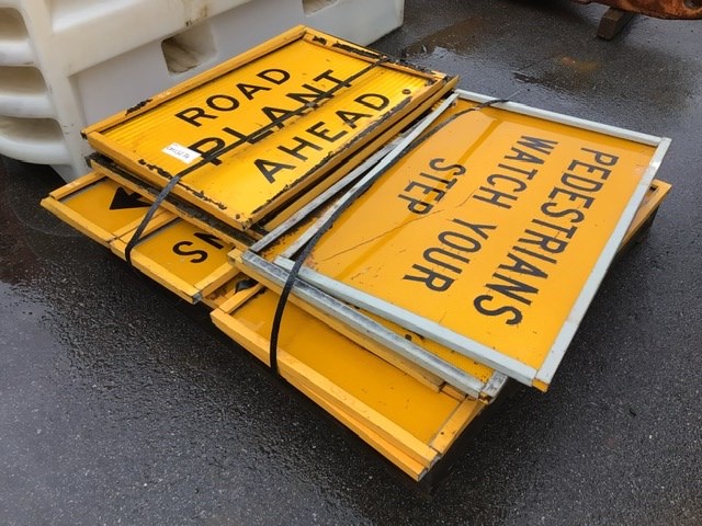 Road Safety Signs with Hopper Auction (0155-9034374) | Grays Australia