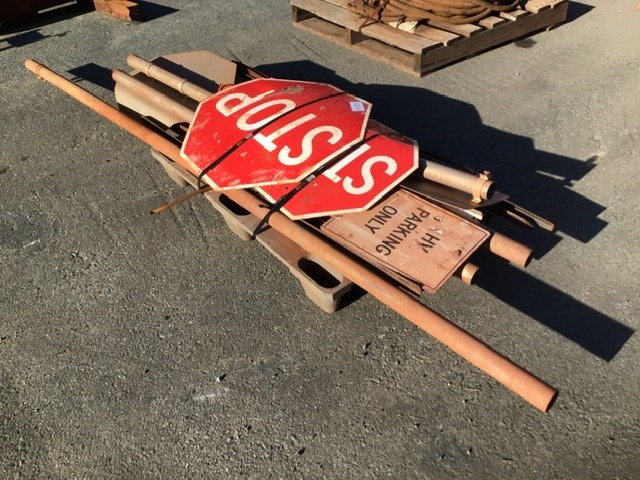 Quantity of Assorted Traffic Signs with Posts and Star Pickets. Auction ...