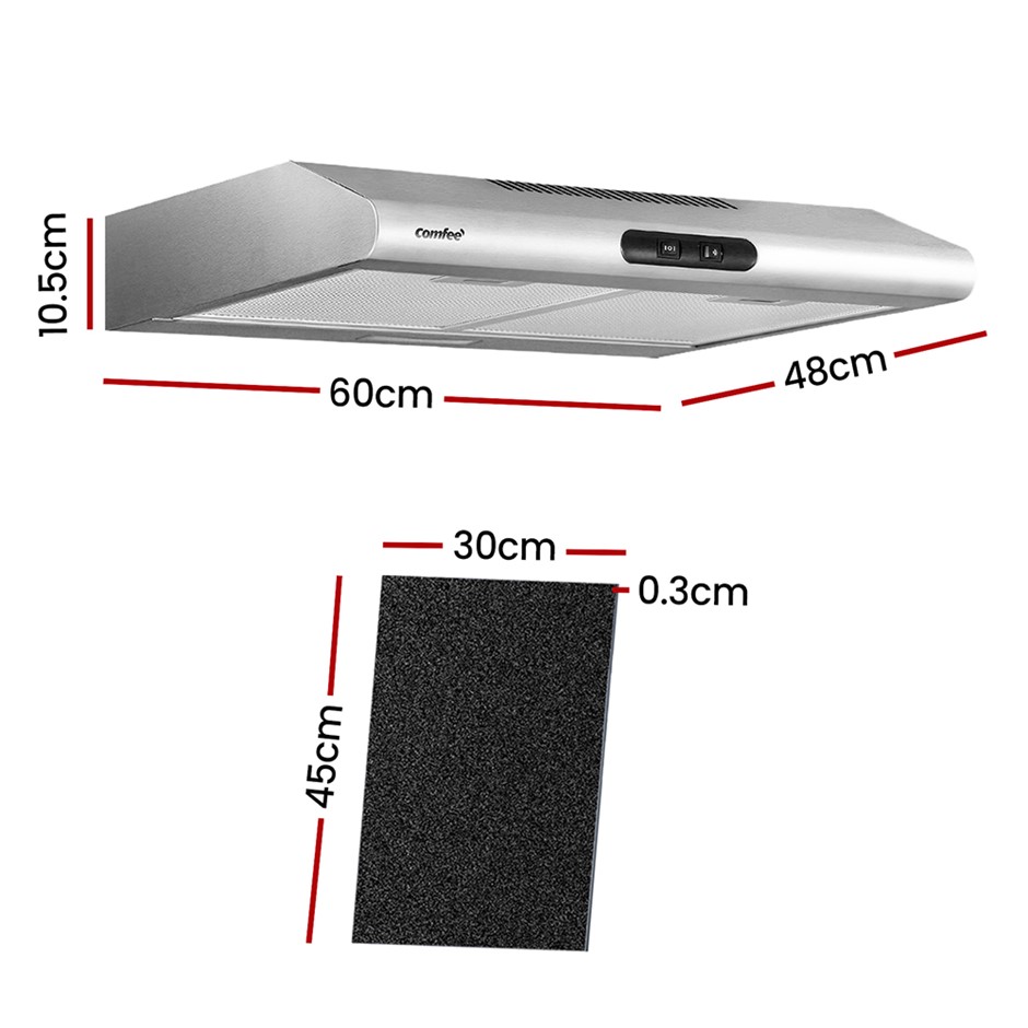 Buy Comfee Rangehood 600mm Stainless Steel Kitchen Canopy filter ...