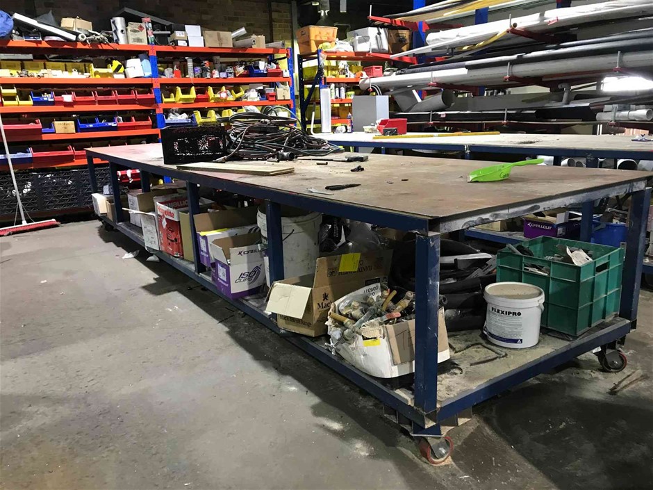 Steel Fabricated Work Bench Auction (0122-3022687) | Grays Australia
