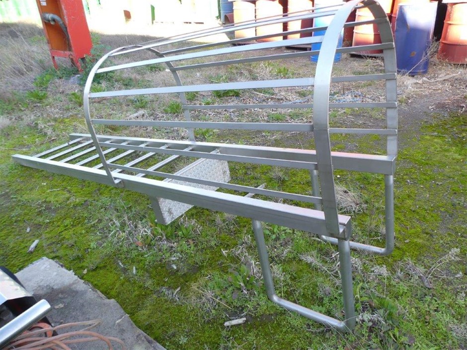 Stainless Steel Ladder with Safety Cage/Cradle Auction (0180-3022615 ...