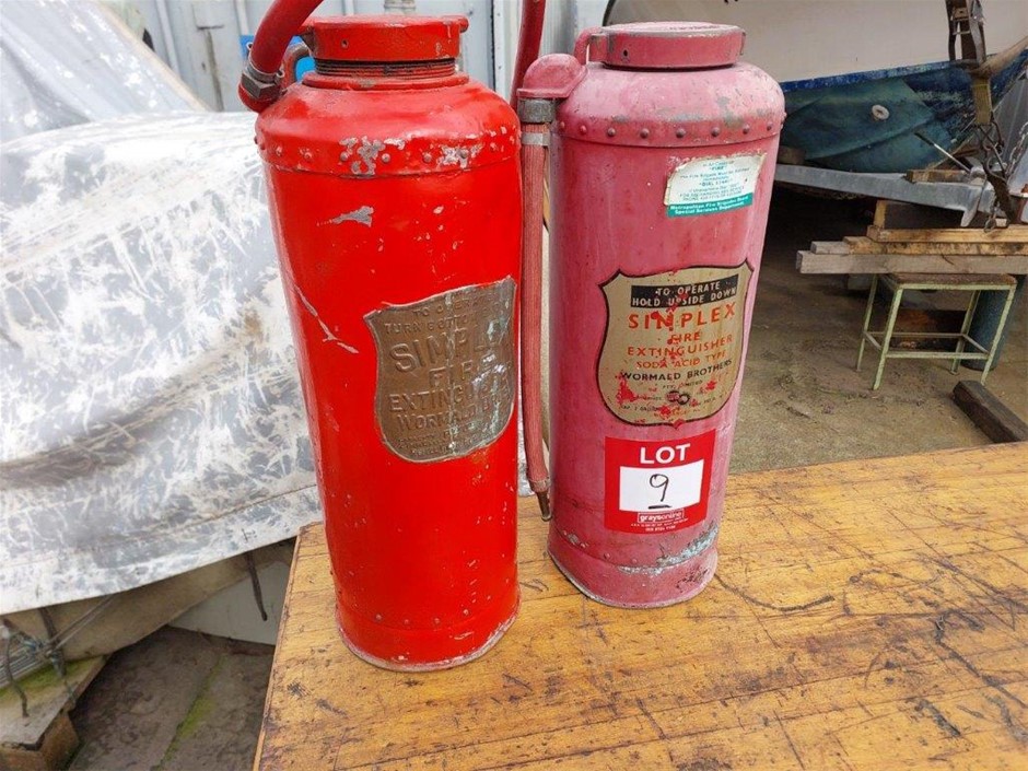 Qty 2 x Old Simplex Fire Extinguisher Auction (0009-3022925) | Grays ...