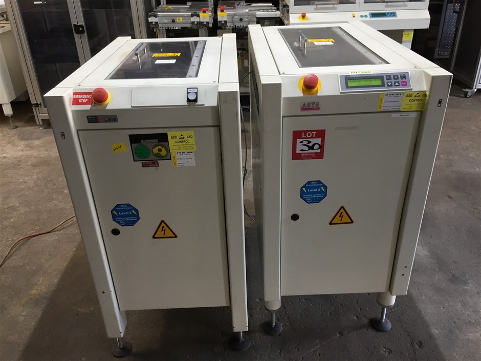 2 x Asys STM 03DF PCB conveyors. Steel fabricated. Auction (0030 ...