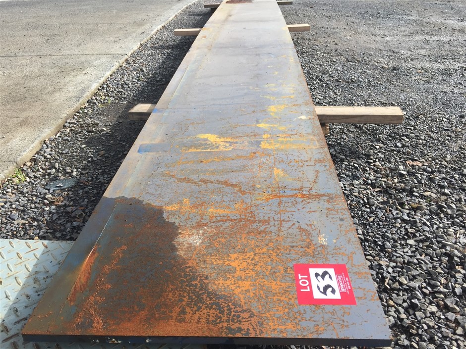 20mm steel plate 5160mm x 605mm, spatter build up one end Auction (0053-3022930) | Grays Australia