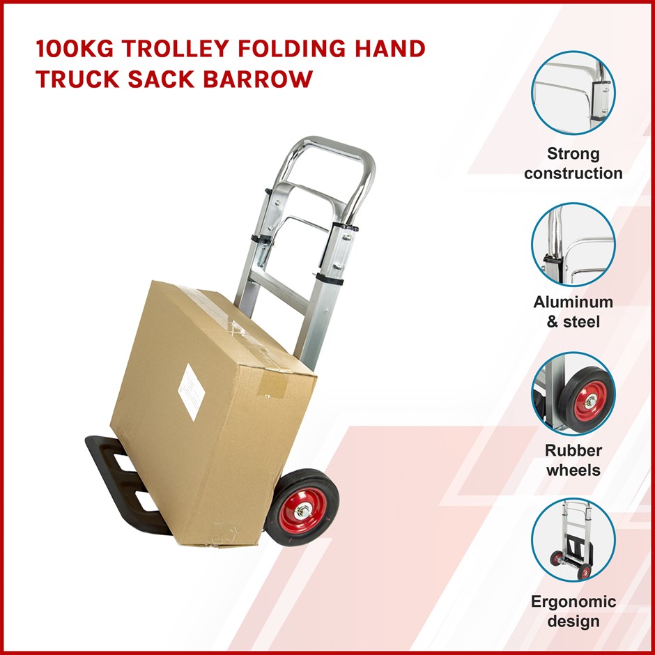 Buy 100kg Trolley Folding Hand Truck Sack Barrow | Grays Australia