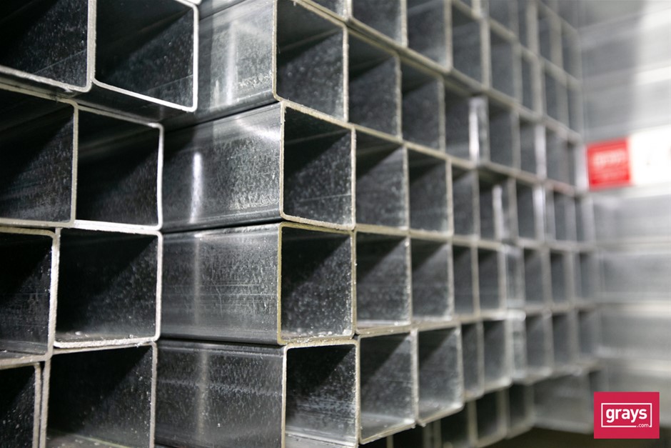 Unused 50mm x 50mm x 7.3Mtrs of SHS Galvanise in Pack of 64 Piece ...