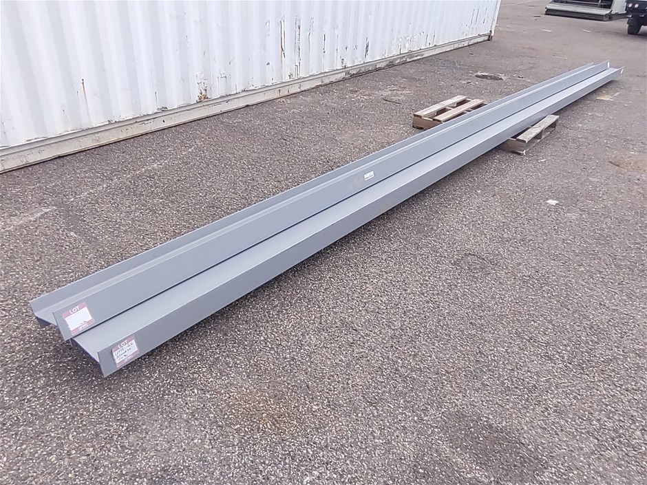 2 x 9.6m Primed Steel Beams Auction (0197-7041228) | Grays Australia