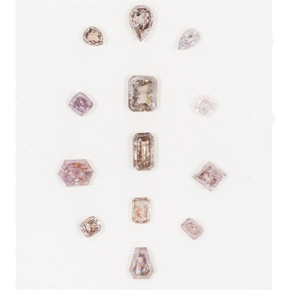 3.02ct 13-Piece Stunning Loose Pink Diamond Collection Auction (0001 ...