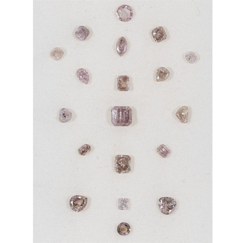 3.03ct 19-Piece Stunning Loose Pink Diamond Collection Auction (0001 ...
