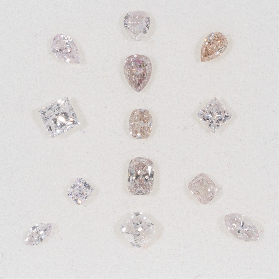1.00ct 13-Piece Loose Pink Diamond Arrangement Auction (0002-2546553 ...