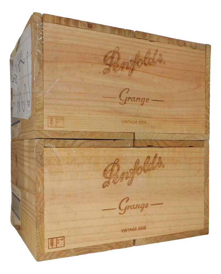 Pack of Assorted Empty Wooden Penfolds Grange Wine Boxes (2 x Boxes ...