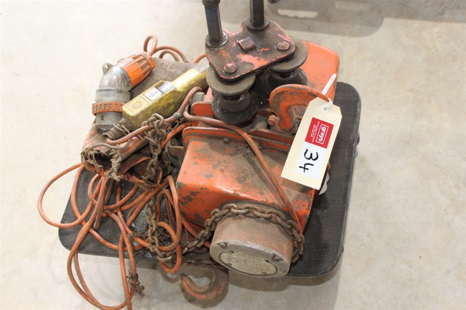 Nitchi EC-3M Electric Chain Hoist with Girder Trolley Auction (0034 ...