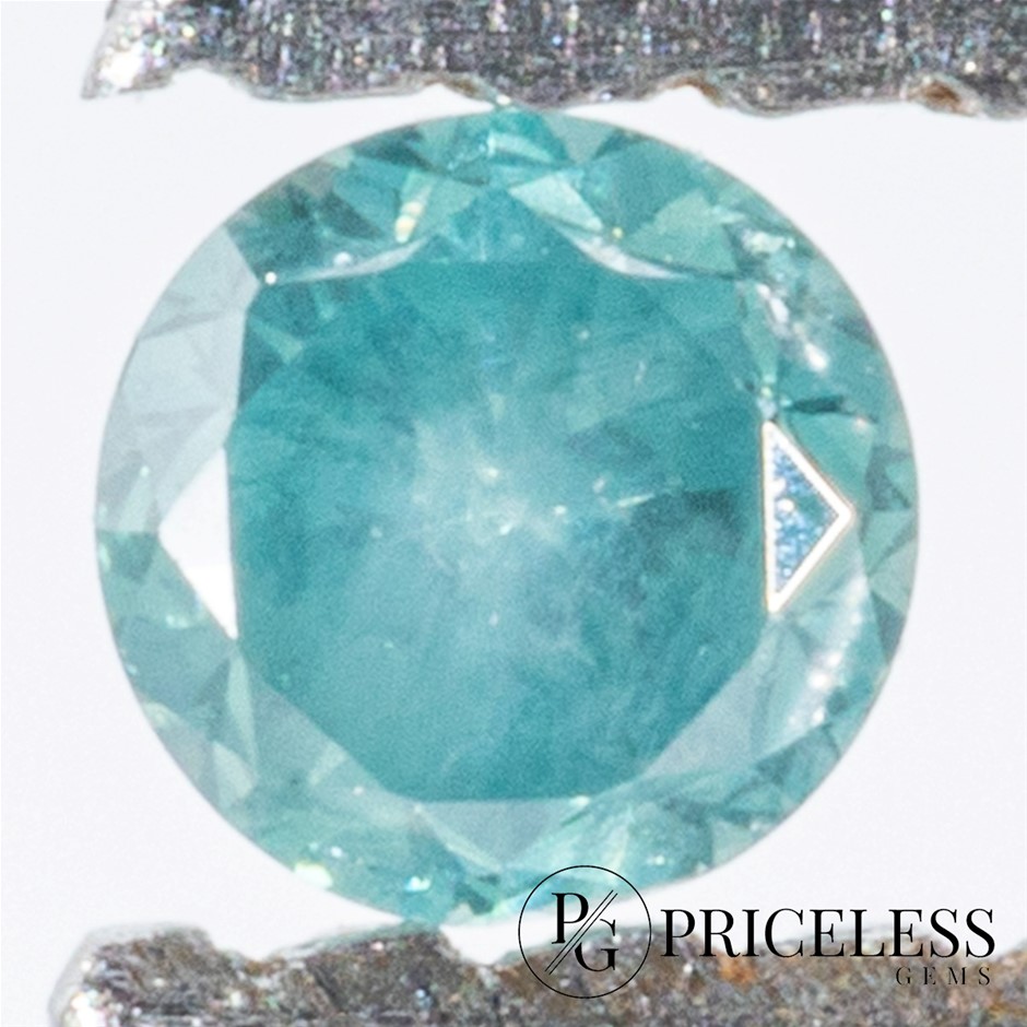 3.01ct TSW Blue Round Brilliant Loose Diamond Collection Auction (0002 ...