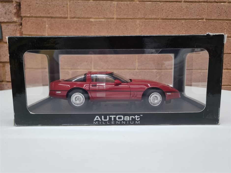 “Red” 1986 Chevrolet C4 Corvette Tan Trim 1/18 Scale Model Car Auction ...