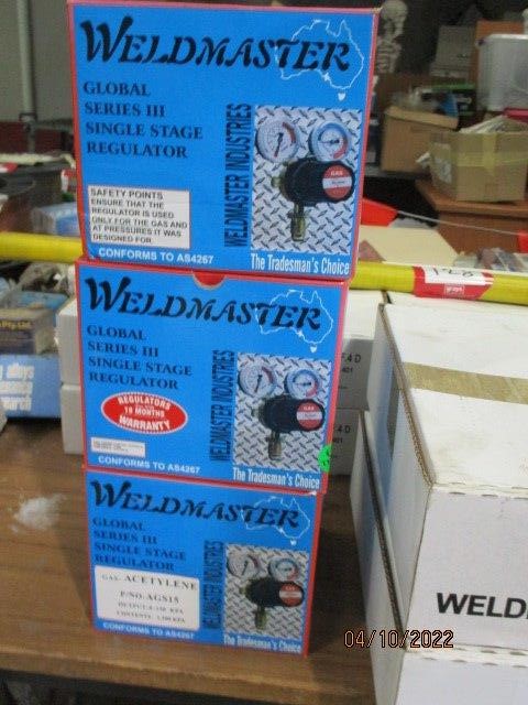 3 x Boxes Weldmaster Single Stage Regulators Auction (0132-3023397) | Grays Australia