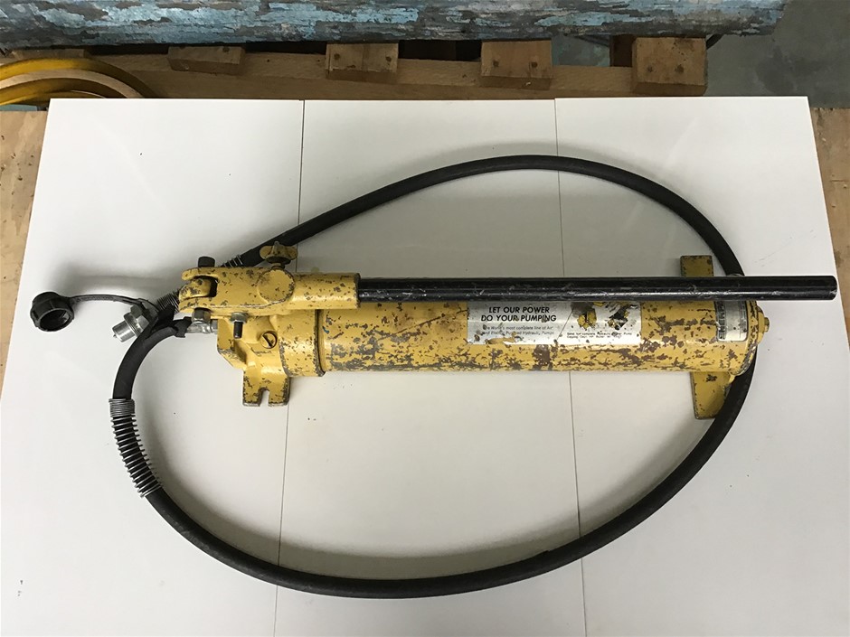 Enerpac Hydraulic Steel Porta Power Hand Pump with hose P80 Auction ...