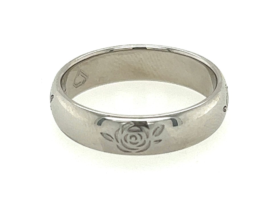 Platinum Rose Engraved Ring Auction (0101-2547139) | Grays Australia