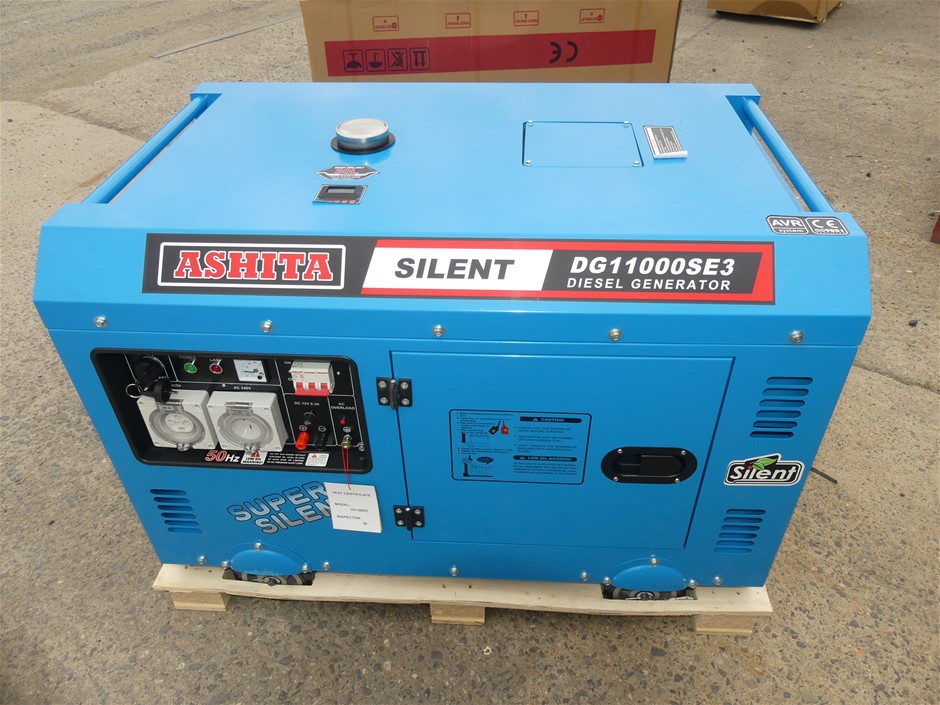 Unused- Ashita DG11000SE3 10KvA (3 Phase) Silent Diesel Generator ...