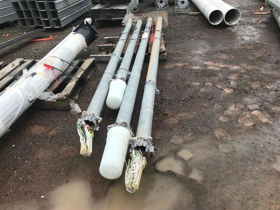 4x Galvanised Steel Service Poles Auction (0422-3023700) | Grays Australia