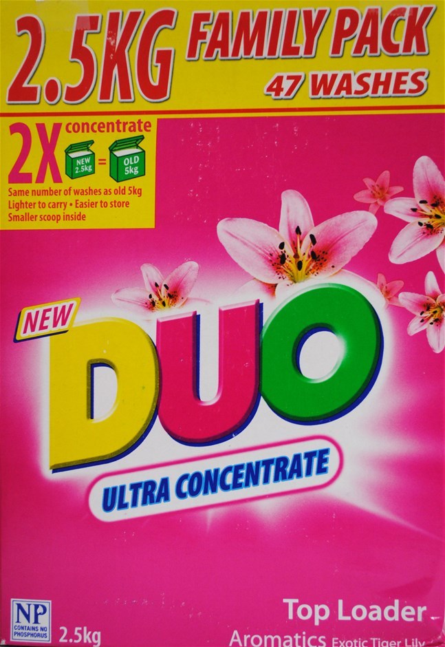 Buy 4 x Duo 2.5kg Laundry Powder Ultra Concentrate Top Loader Aromatics ...