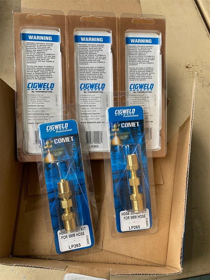 Cigweld Comet Acetylene Hose Joiner Kit for 5mm Hose - BOX OF 5 Auction ...