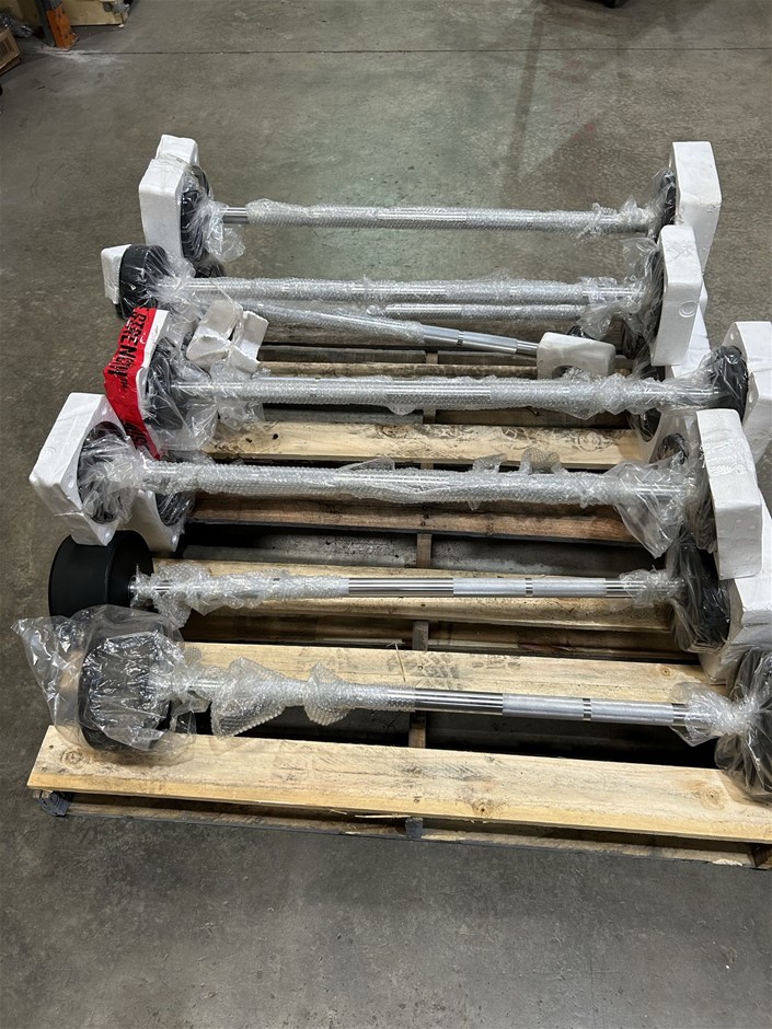 Snap Fitness Fixed Rubber Barbell Set 10kg-40kg - Straight Bar incr ...