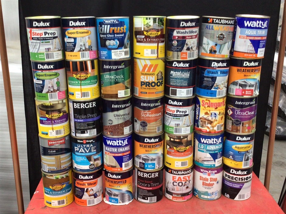 100 x Assorted 1 Litre tins of paint Auction (0068-3023740) | Grays ...